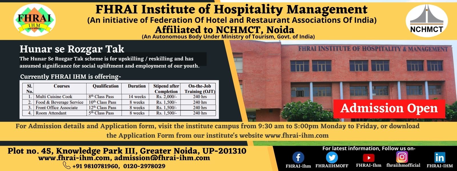 FHRAI - Best Hotel Management Institute And Colleges in Delhi India